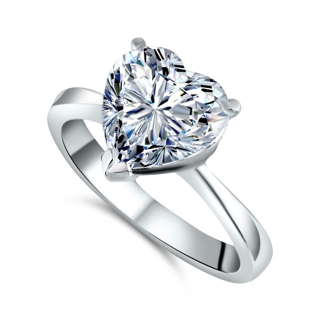 HEART SHAPE SOLITAIRE RING – 18 KARAATS
